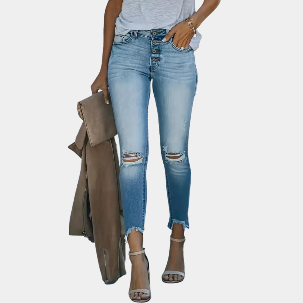 Abolins - Modische Damenjeans mit angesagten Knopfdetails – Modegeist