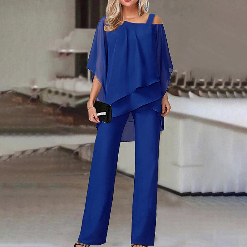 Regina Hose und Oberteil mit Fledermausärmeln, asymmetrisches Design ...