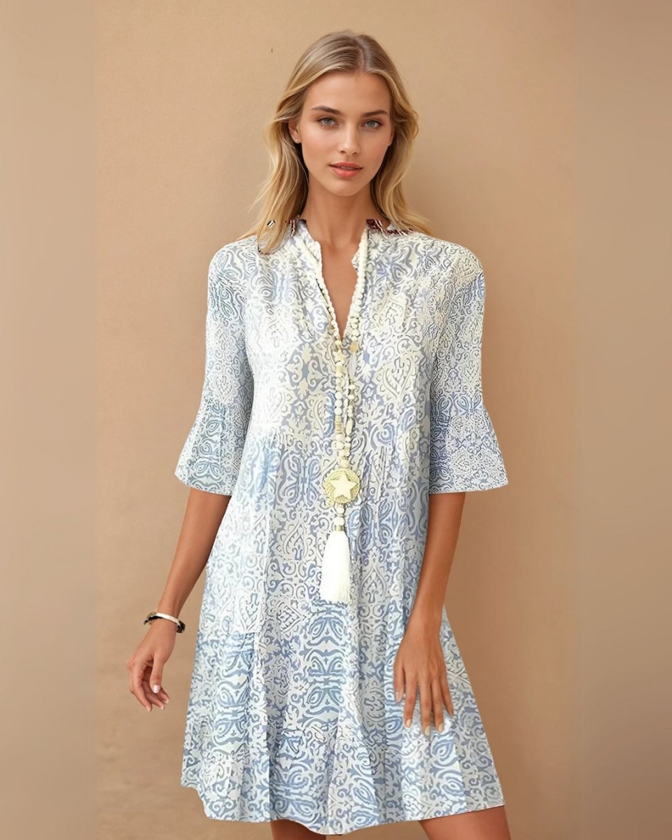 ModeGeist Elegantes Kleid Clarissa Mit Print – Modegeist