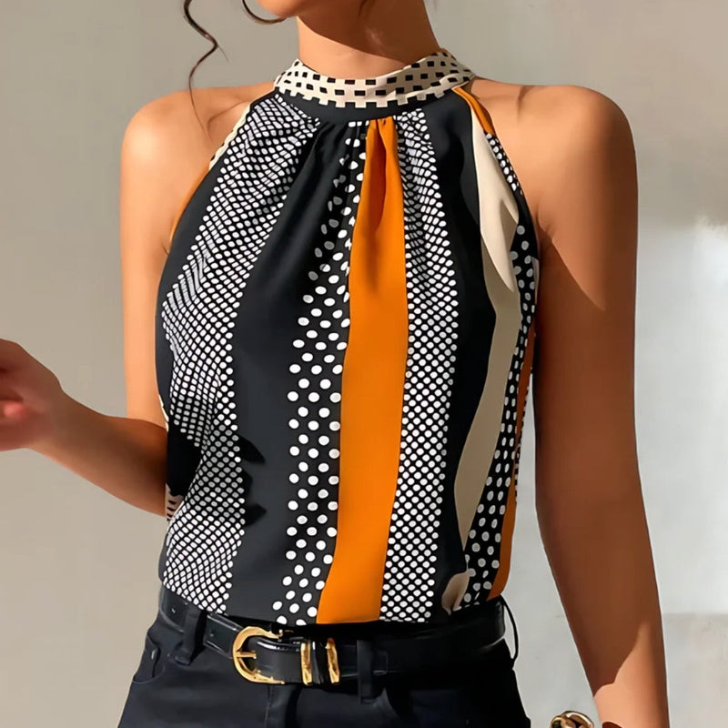 Modernes Damen-Haltertop im Amalfi-Polka-Dot-Design – Modegeist